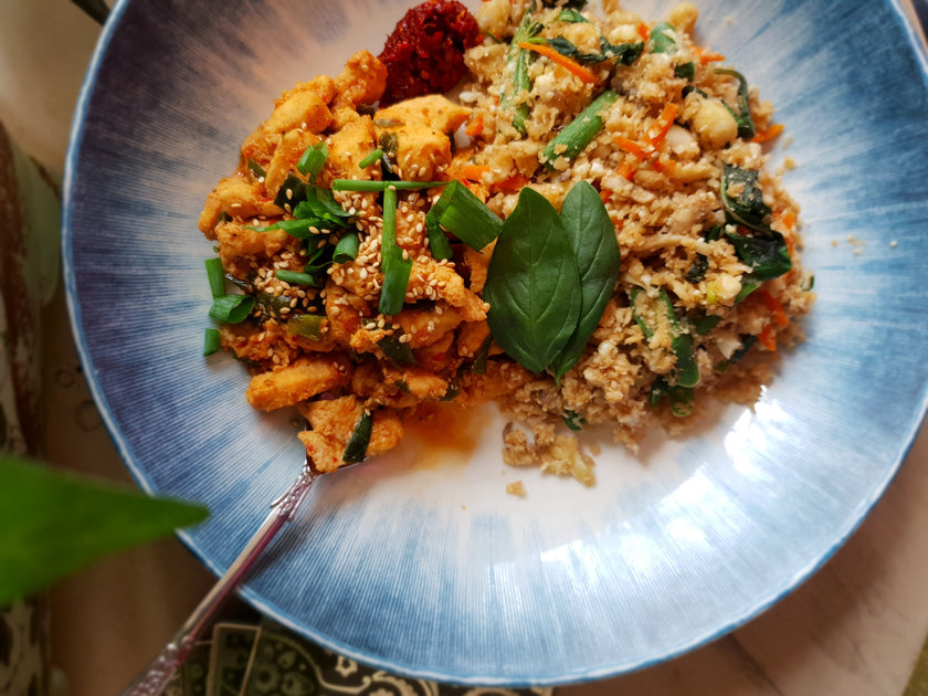 Quick basil fried cauli-rice – Simrun Chopra